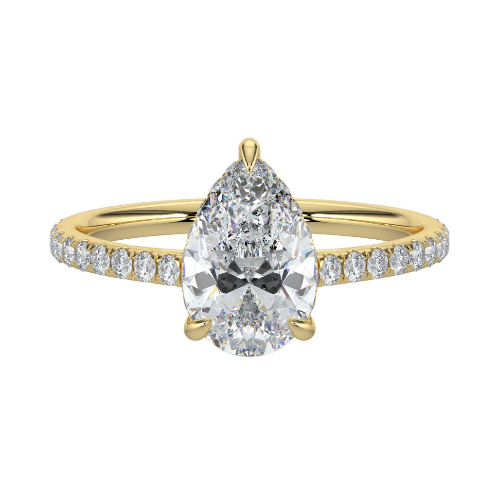 Dewdrop Pear LGD Solitaire Ring-Yellow Gold – The Goldvine