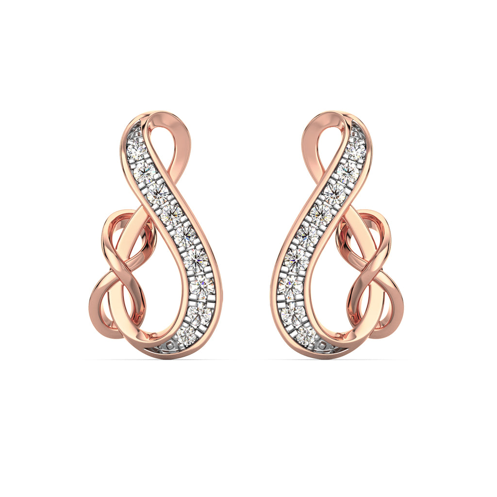 Rose Gold And Diamond Earrings | The GoldVine – The Goldvine